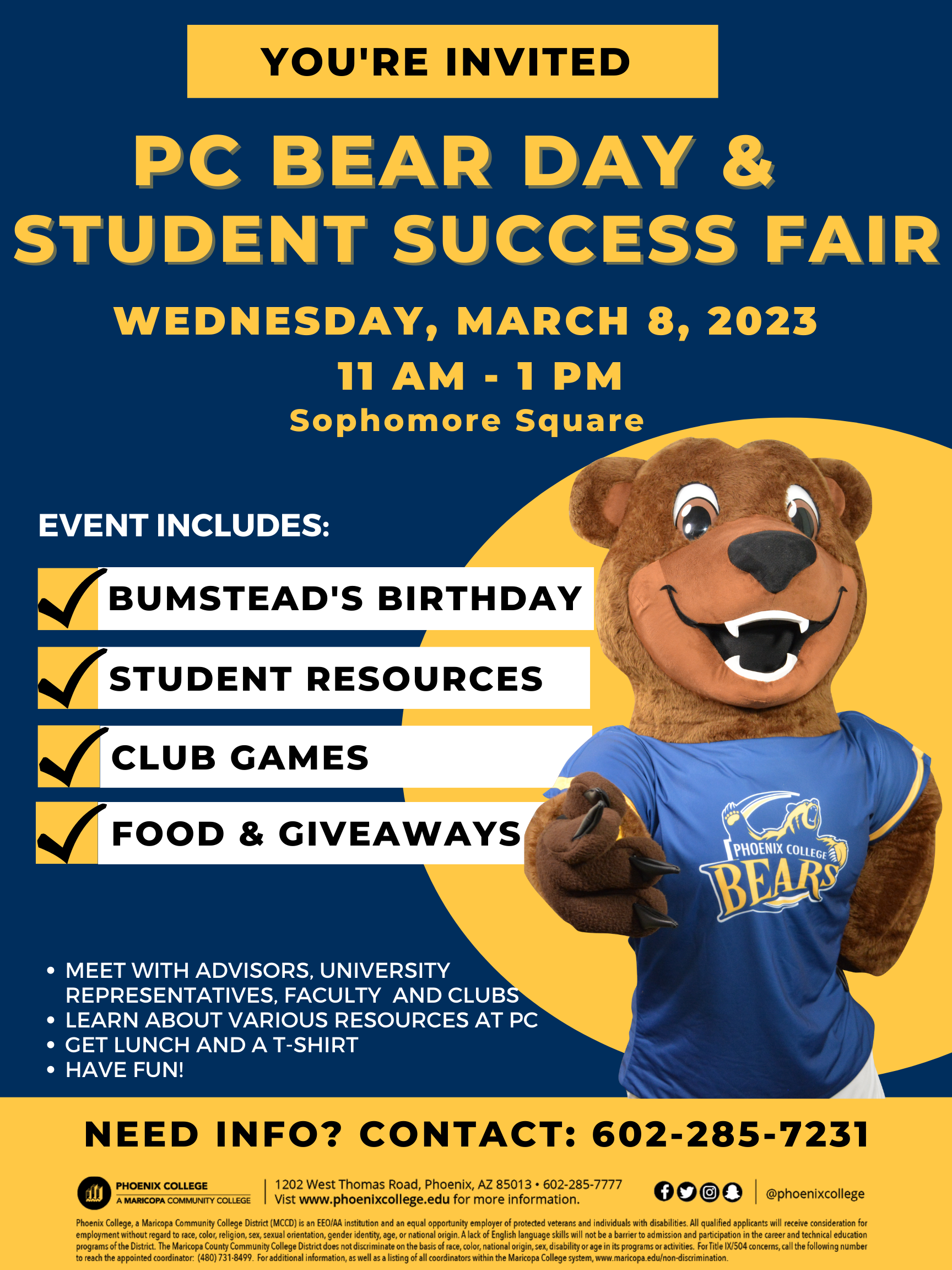 Bear Day & Student Success Fair | Phoenix College